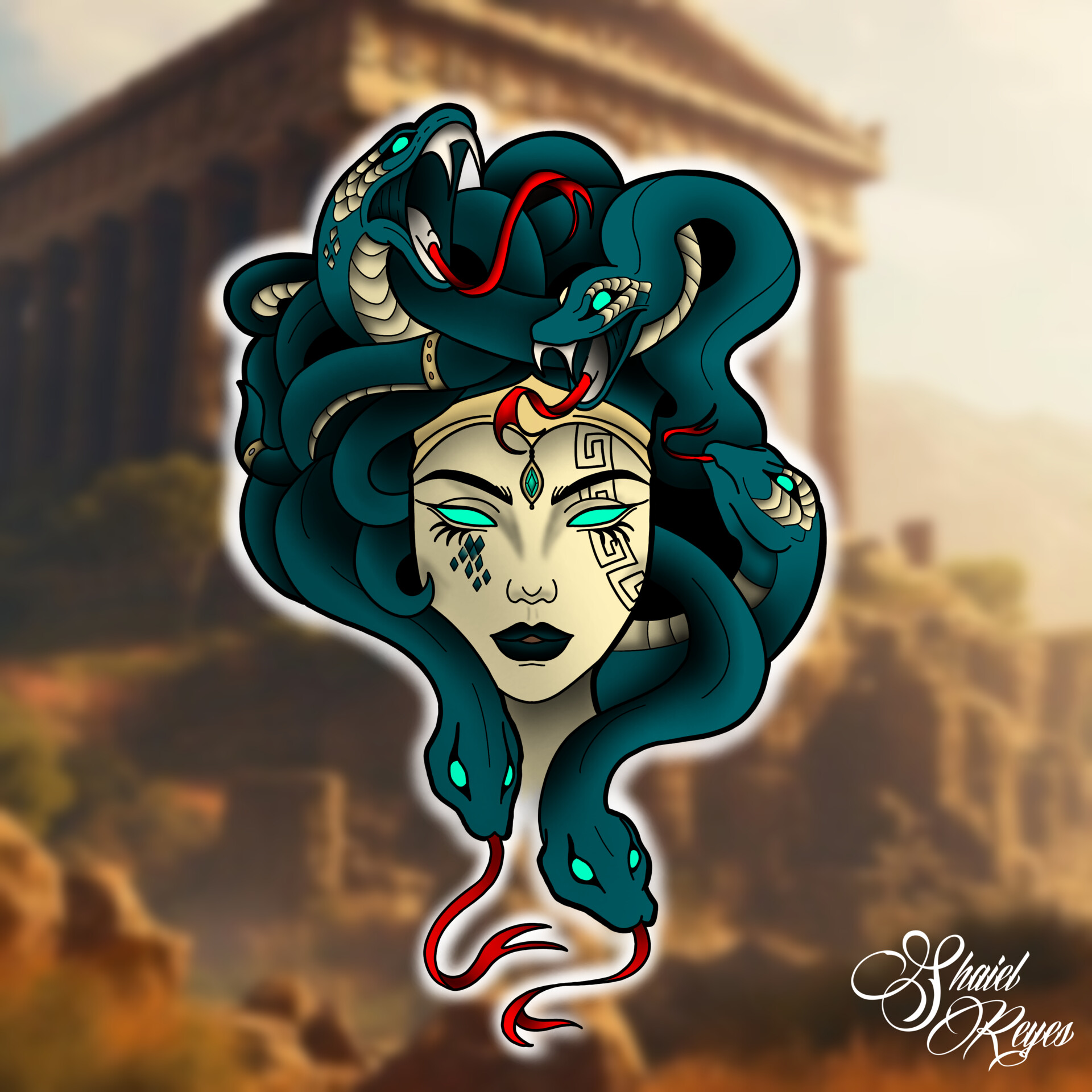 ArtStation - Medusa in Neotraditional Style