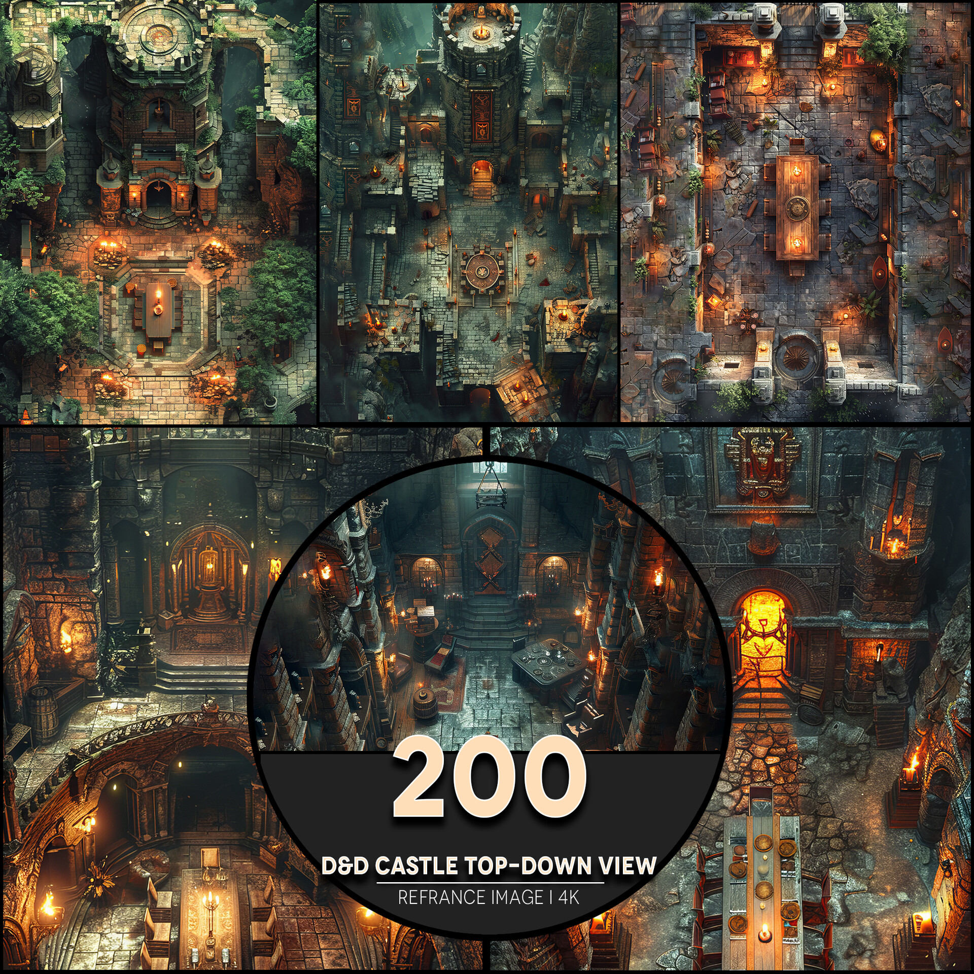 ArtStation - D&D Castle Top-down View 4K Reference/Concept Images