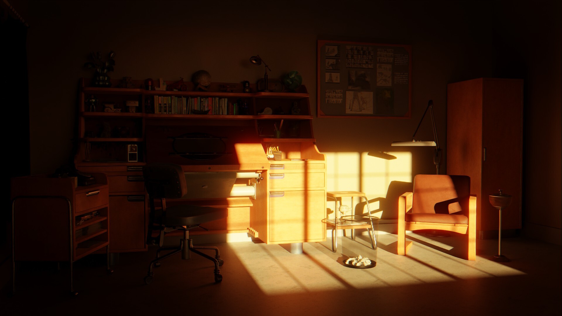 ArtStation - Kem Weber | Walt Disney Animation Desk - WorkSpace