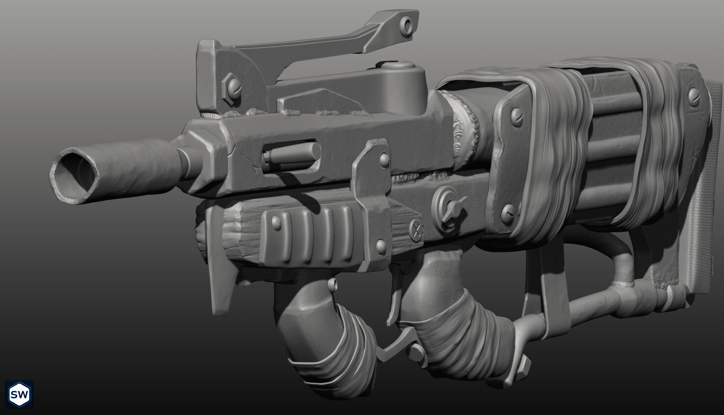 ArtStation - Post Apocalyptic Gun [ High Poly ]