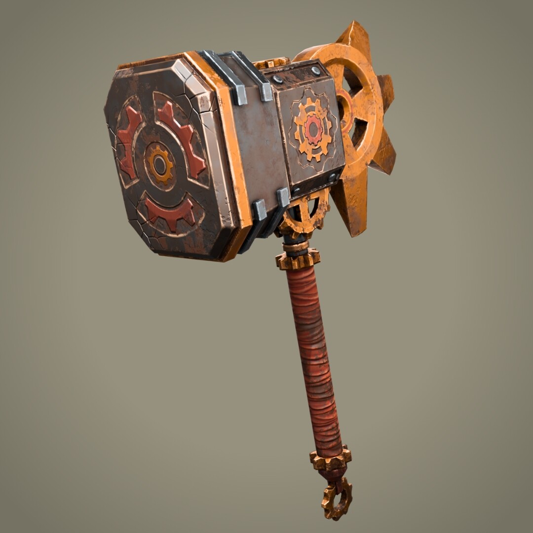 ArtStation - Stylized Steampunk Hammer Axe
