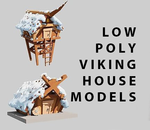 ArtStation - Viking Game Ready Low Poly Houses Designed for UVULA LLC