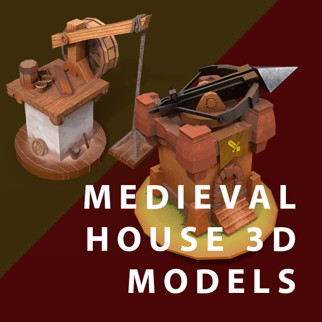 ArtStation - LoPoly Medieval Ballista Building