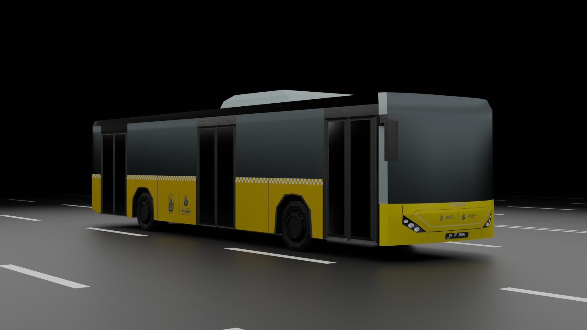 ArtStation - Low Poly Public Transportation Bus and animation