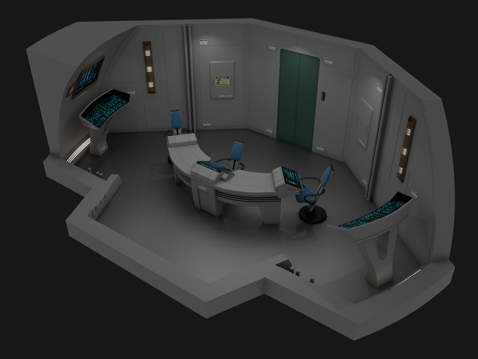 ArtStation - USS Victory - Deck 08: Auxiliary Control Room