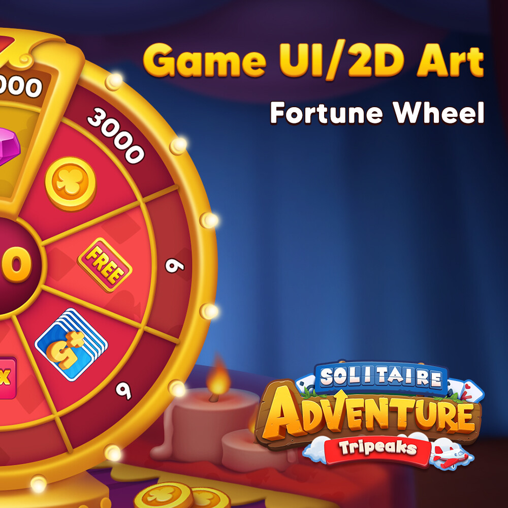 ArtStation - Solitaire Adventure Tripeaks - UI Art for the Fortune Wheel