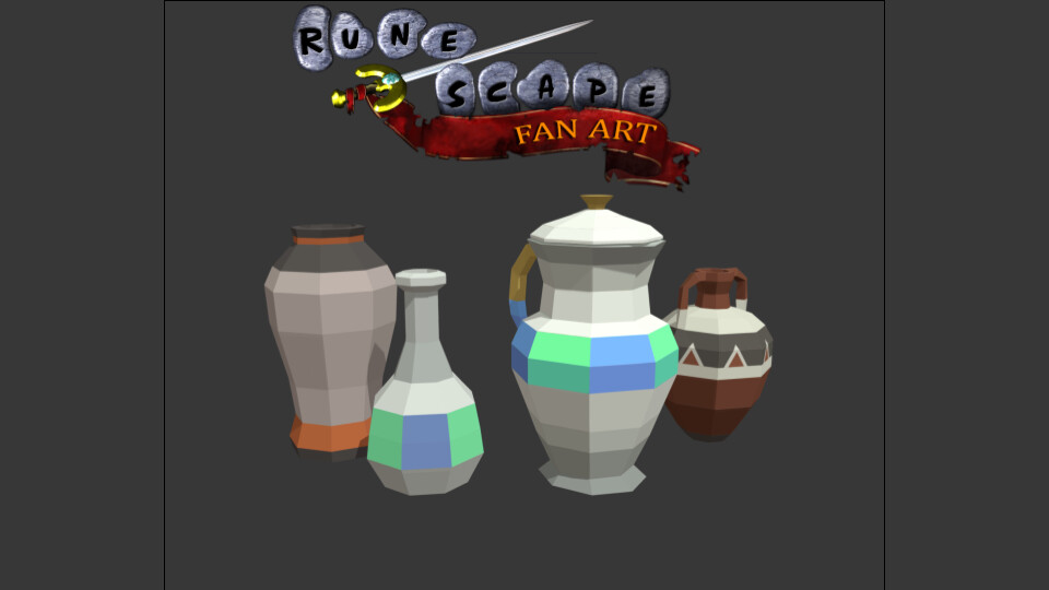 ArtStation - Tombs of Amascut Inspired Low Poly Pottery
