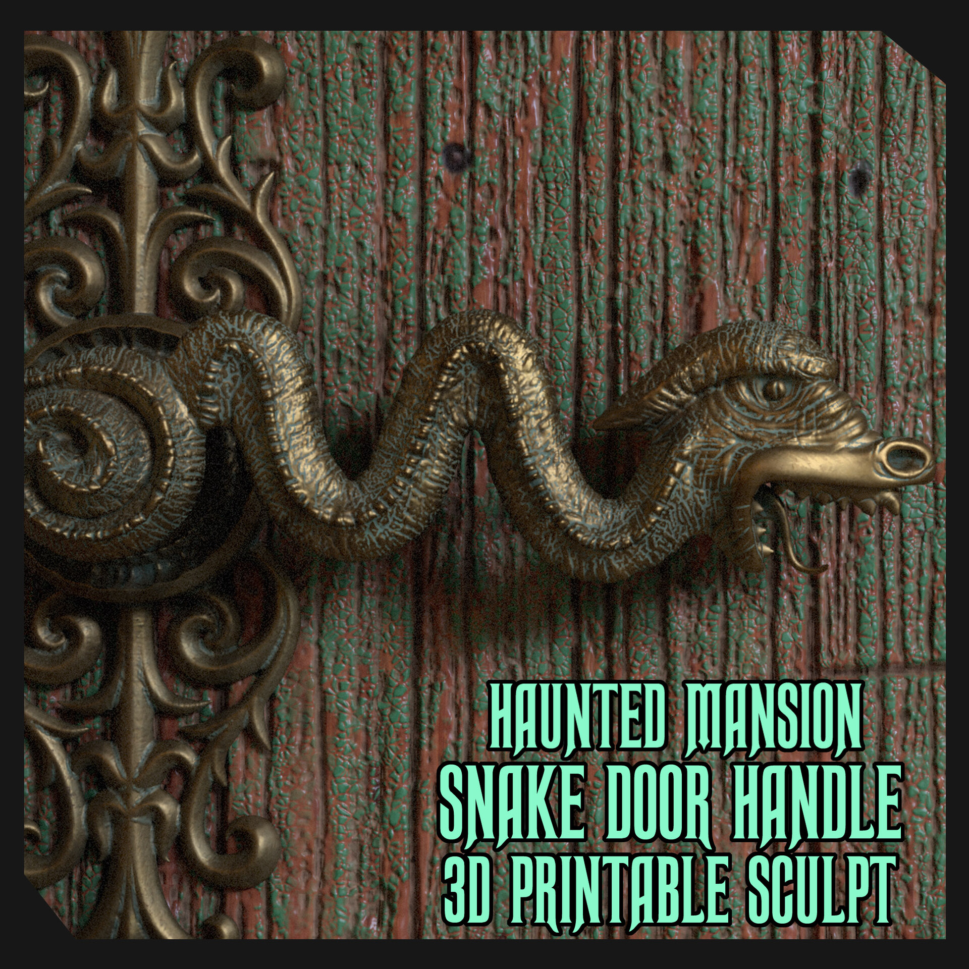 ArtStation - Haunted Mansion Snake Door Handle Sculpt