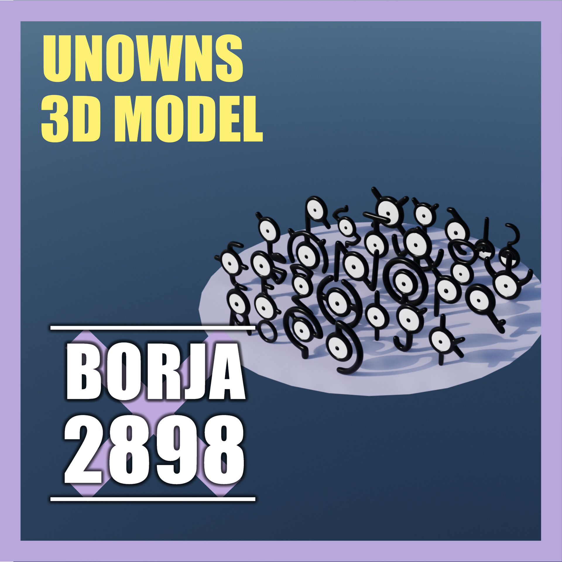 Borja2898 - Pokemon · All 28 Unown · 3D Model & Animation
