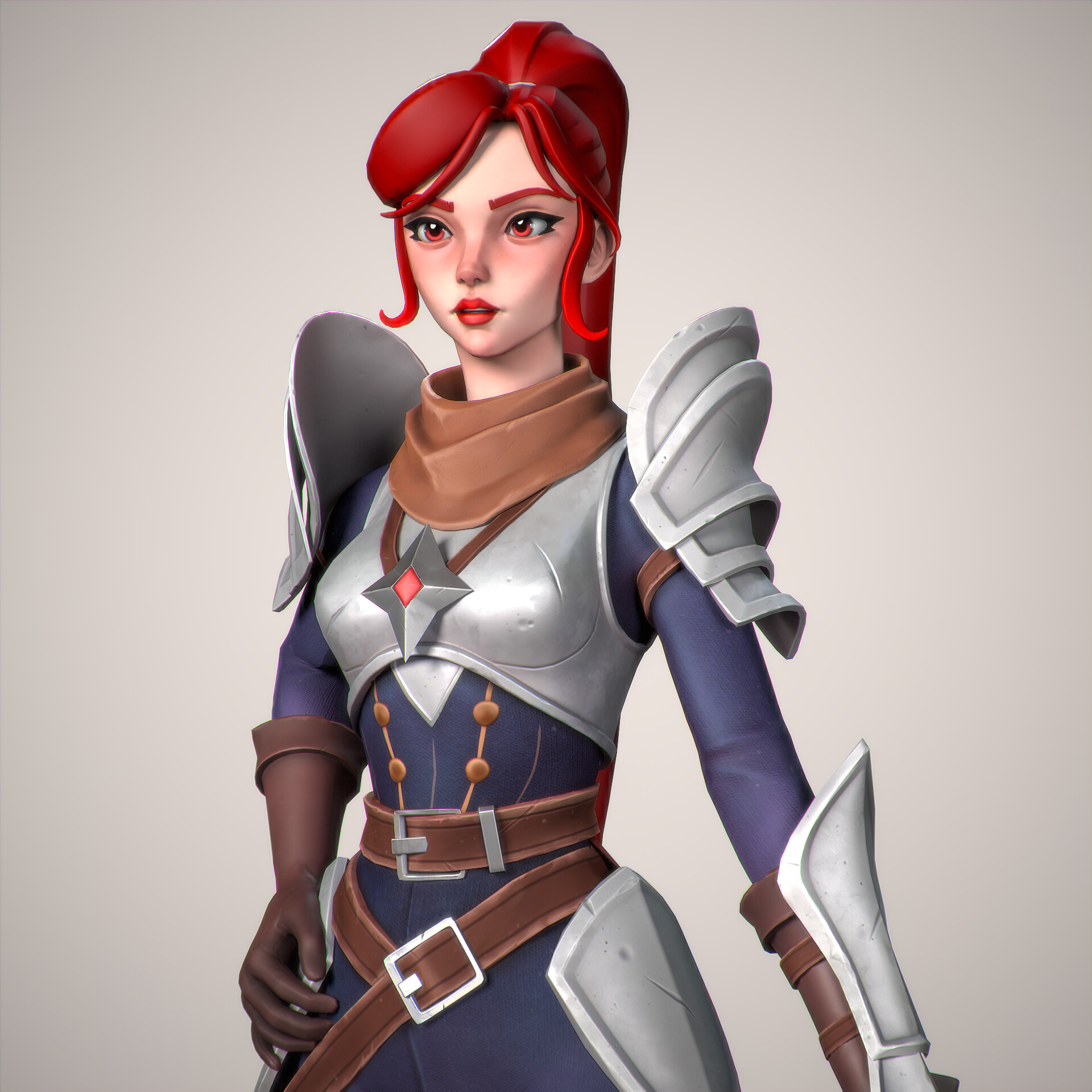 ArtStation - Red Hair Knight