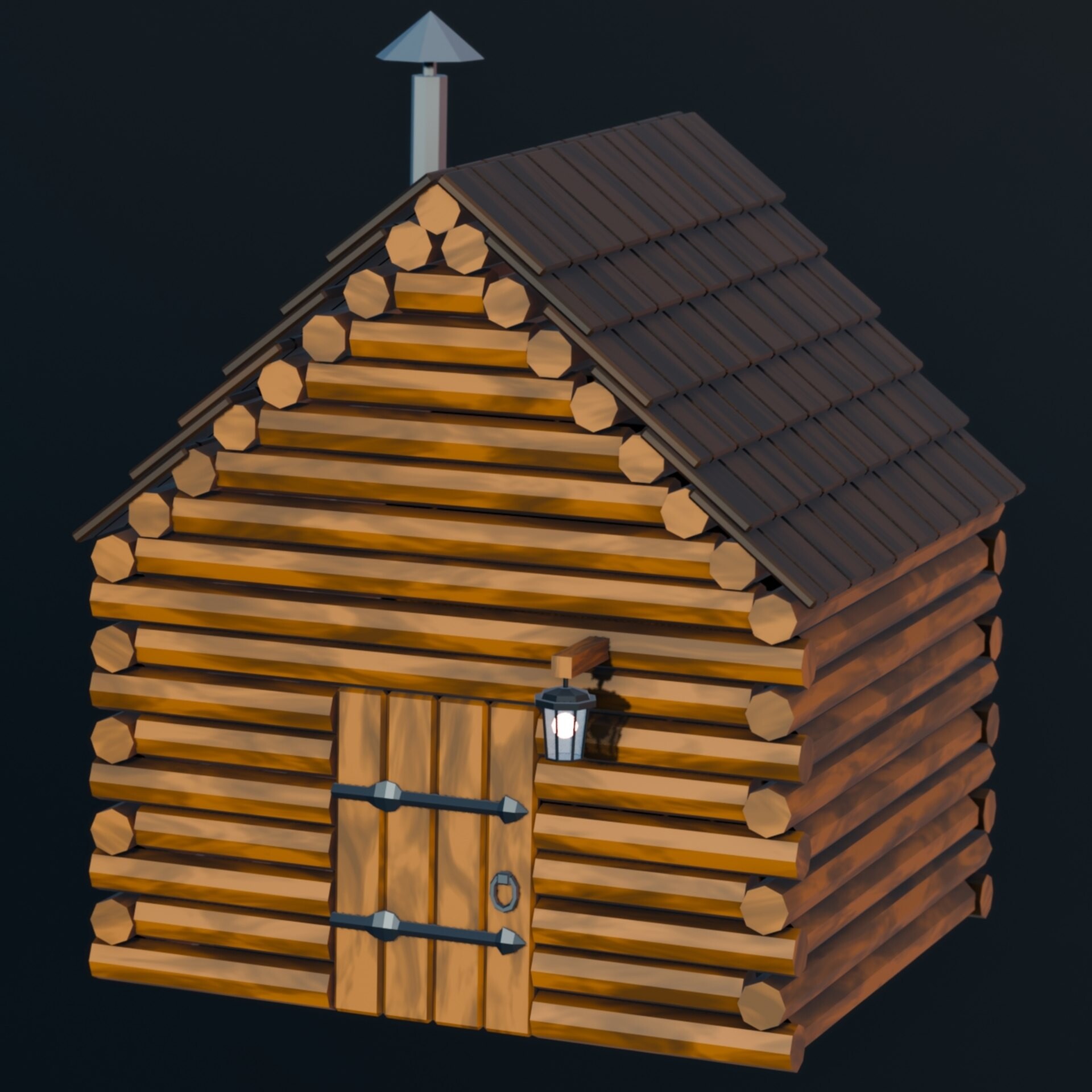ArtStation - Stylized Low Poly Wooden Cabin (Blender Tutorial)