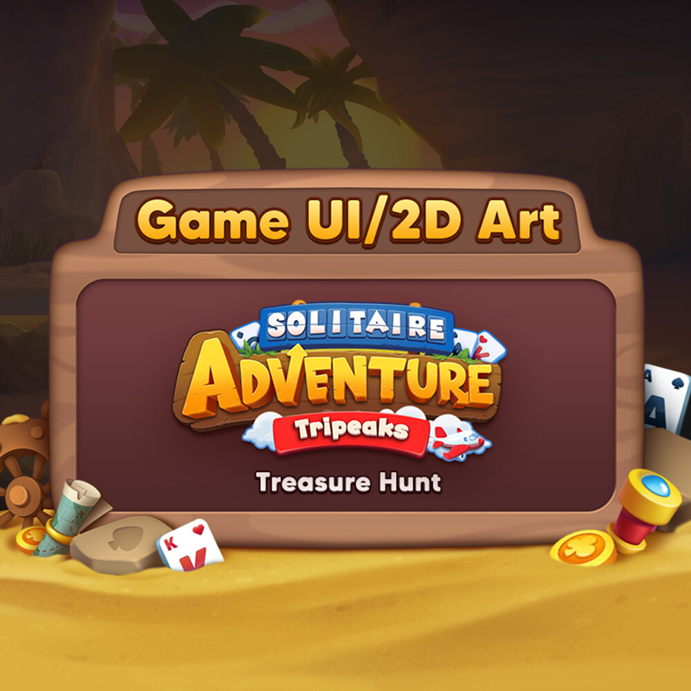 ArtStation - Solitaire Adventure Tripeaks - UI Art for Treasure Hunt Event