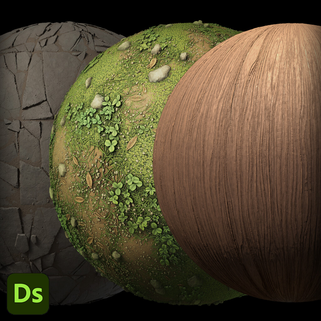 ArtStation - Ground, Concrete, Wood - Materials