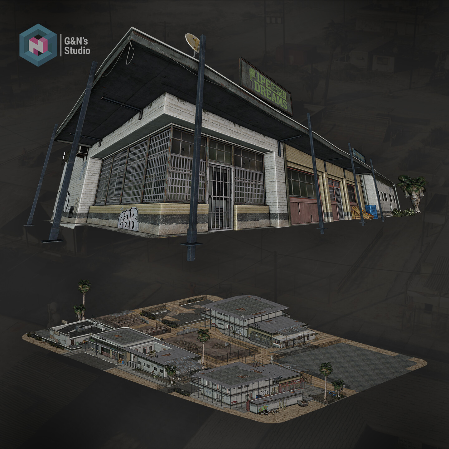 ArtStation - 3D Map - Sandy Shores Ghetto - Five M maps - Grand Theft ...