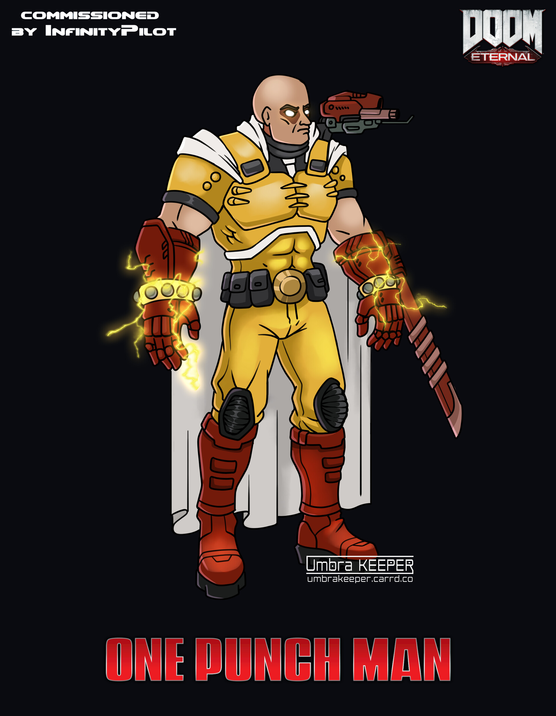 ArtStation - Saitama Slayer (Doom / One Punch Man skin)