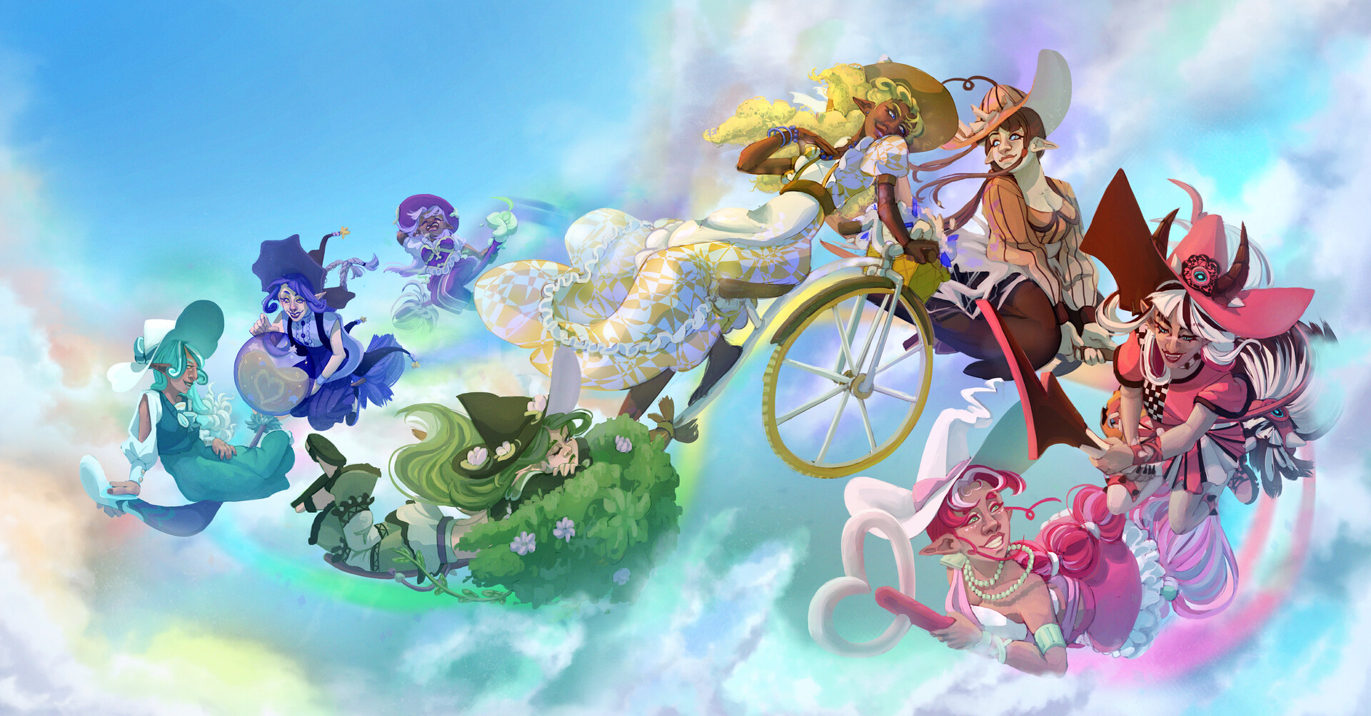 ArtStation - Rainbow Witches Illustration