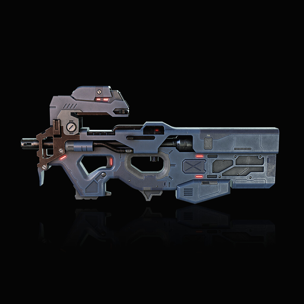 ArtStation - Stylized futuristic FN P90 submachine gun
