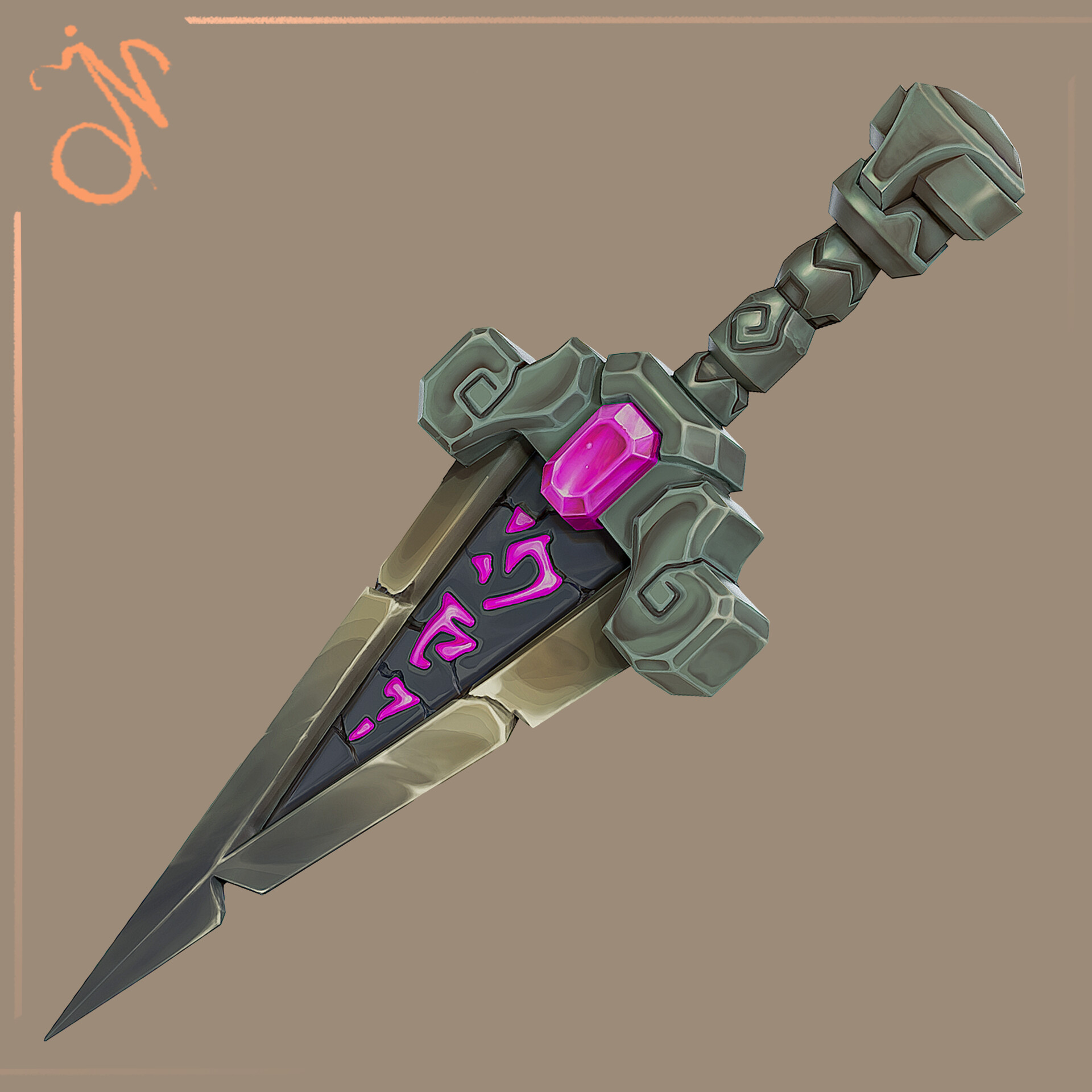 ArtStation - Stylized Dagger, Game Ready, Ruined King.