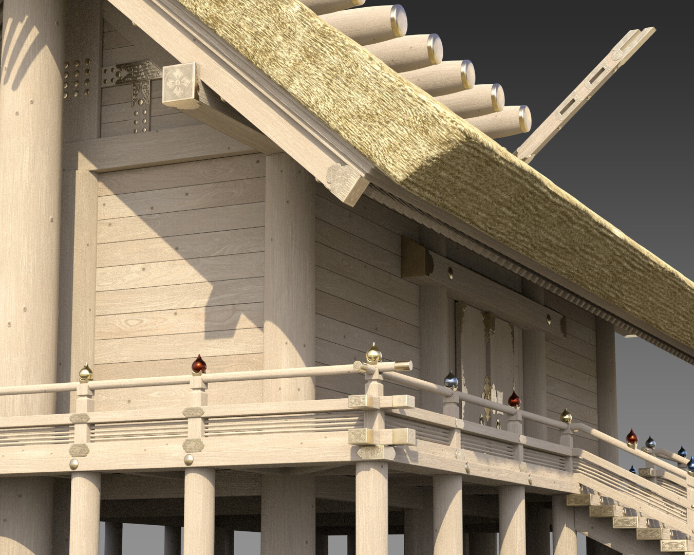 ArtStation - Main shrine at Ise Jingu - Traditional Japanese Architecture