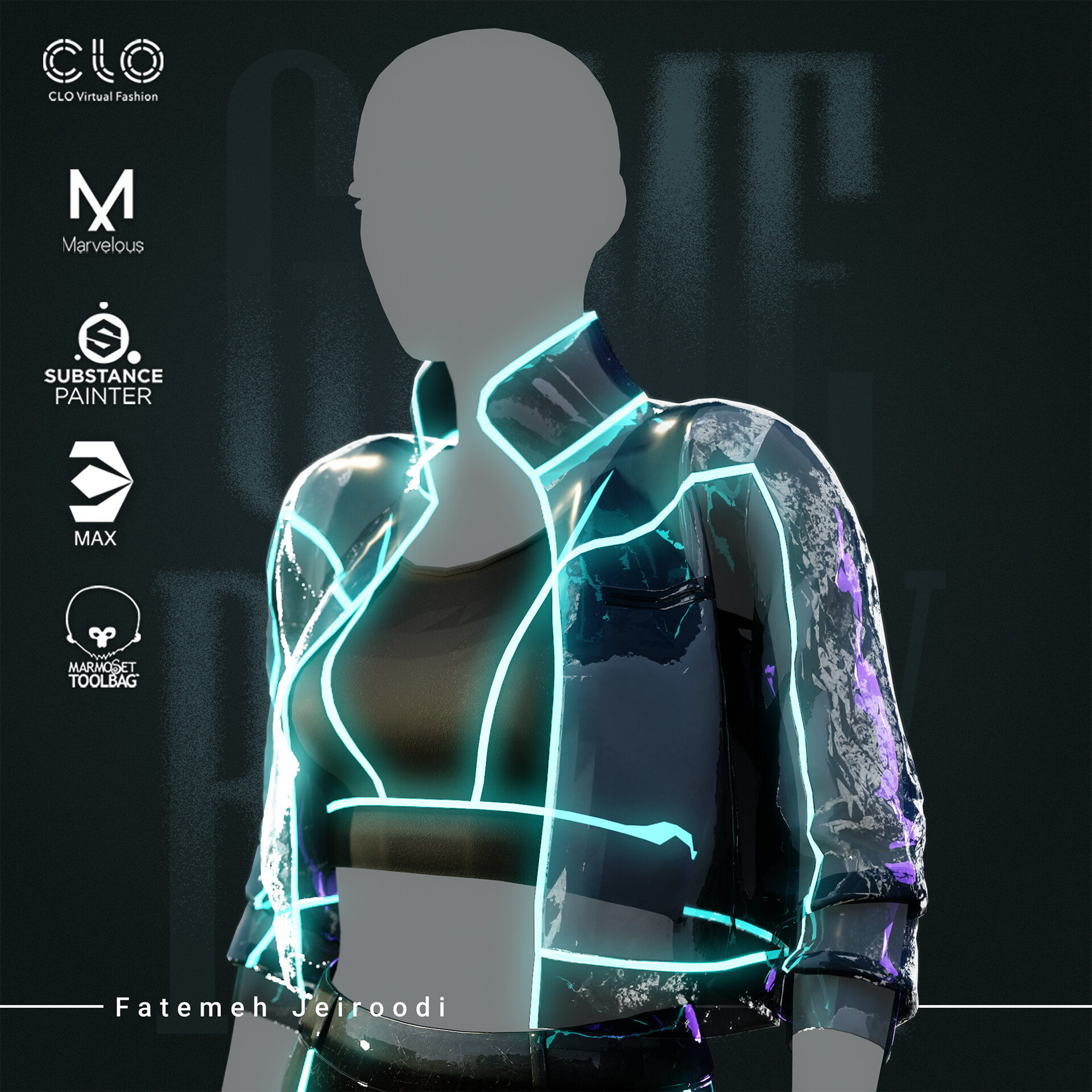 ArtStation - Cyberpunk Neon Outfit – Futuristic Design