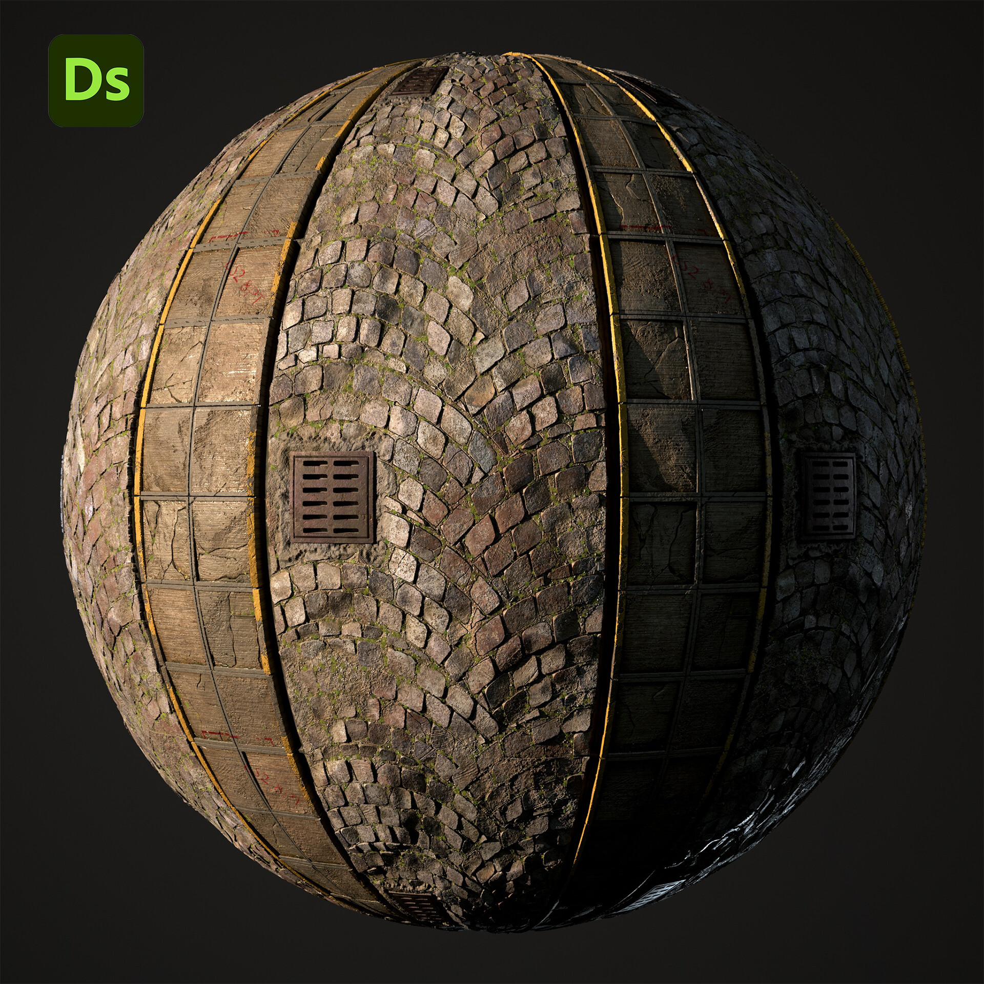 ArtStation - Sidewalk Material Substance Designer