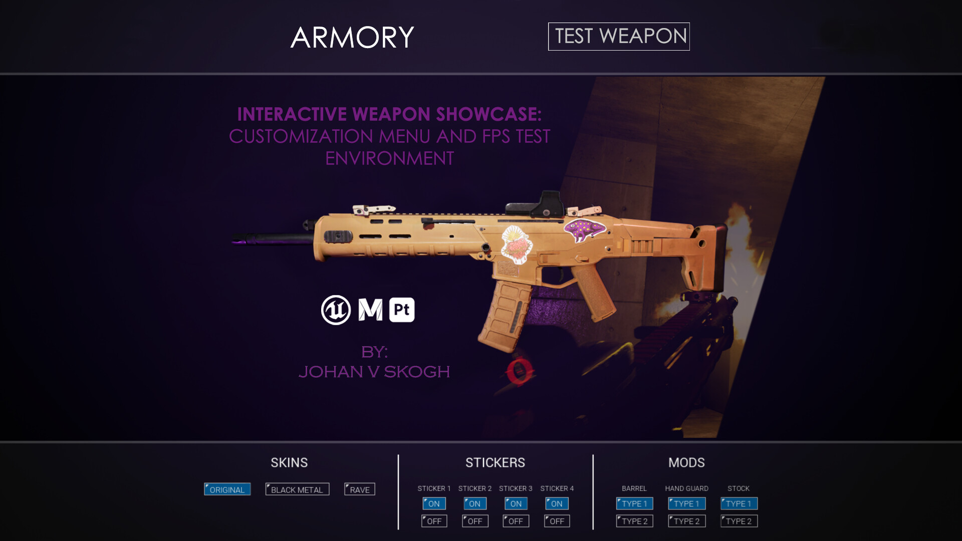 ArtStation - Interactive Weapon Showcase: Customization Menu and FPS ...