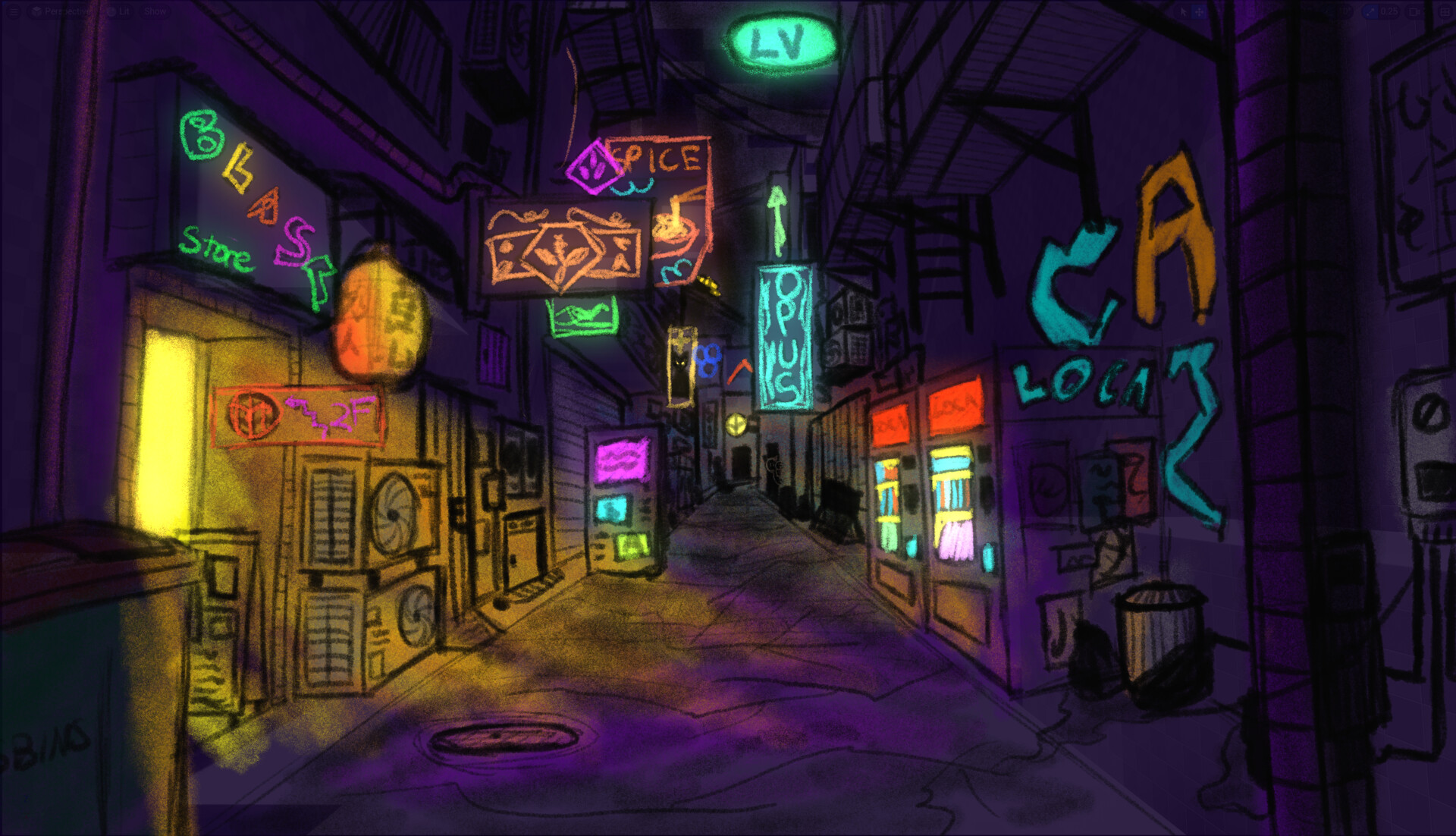 ArtStation - Cyberpunk Alley - Zombie Walk (Unreal Engine)