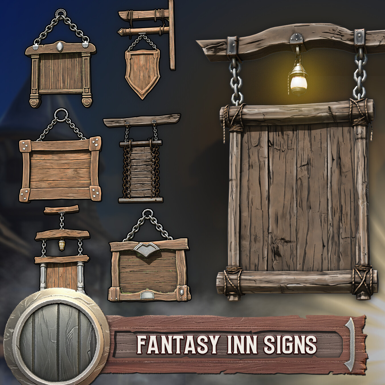 ArtStation - Stylized Fantasy Sign Asset Pack for Blender & Game Design ...