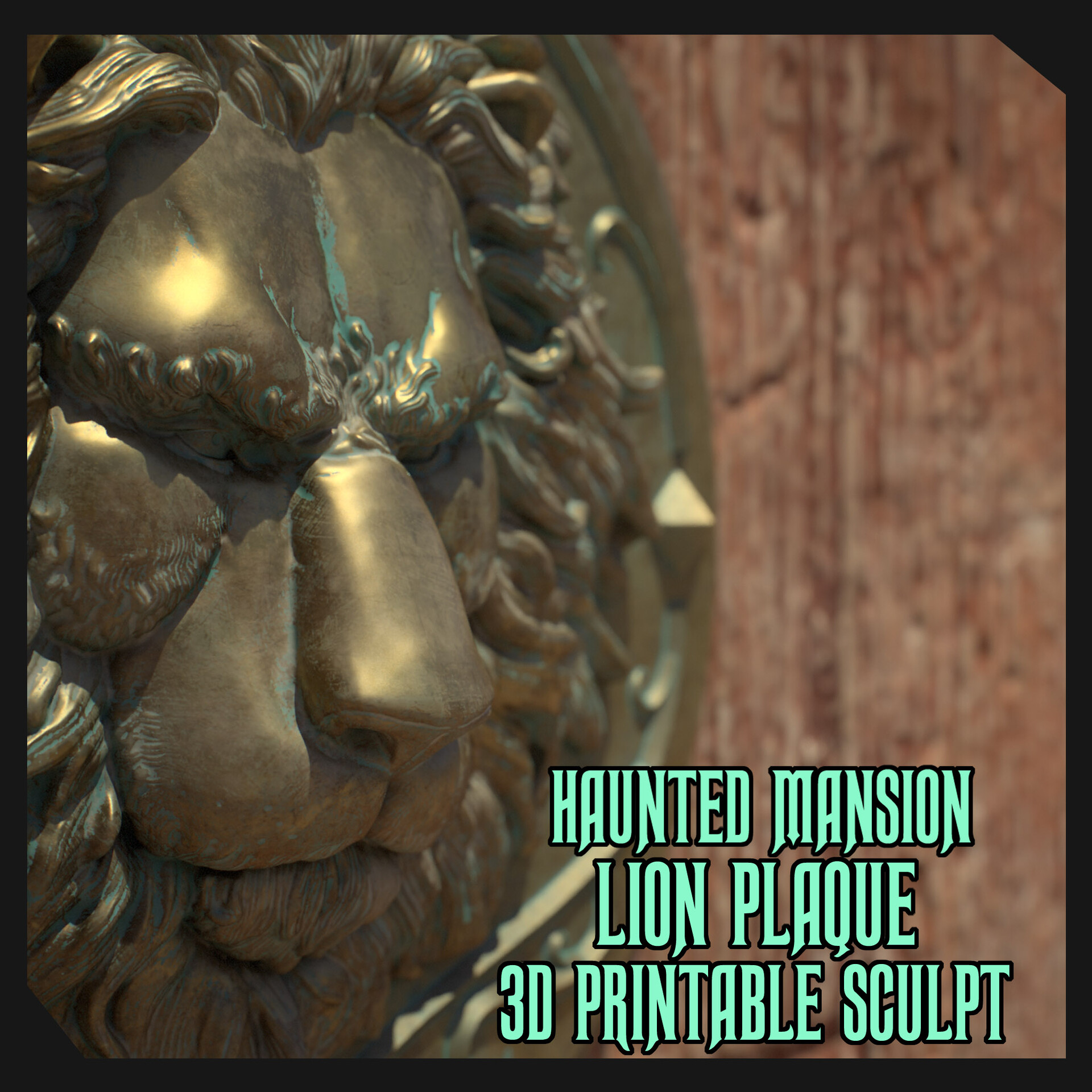 ArtStation - Haunted Mansion Lion Plaque 3D Printable Sculpt