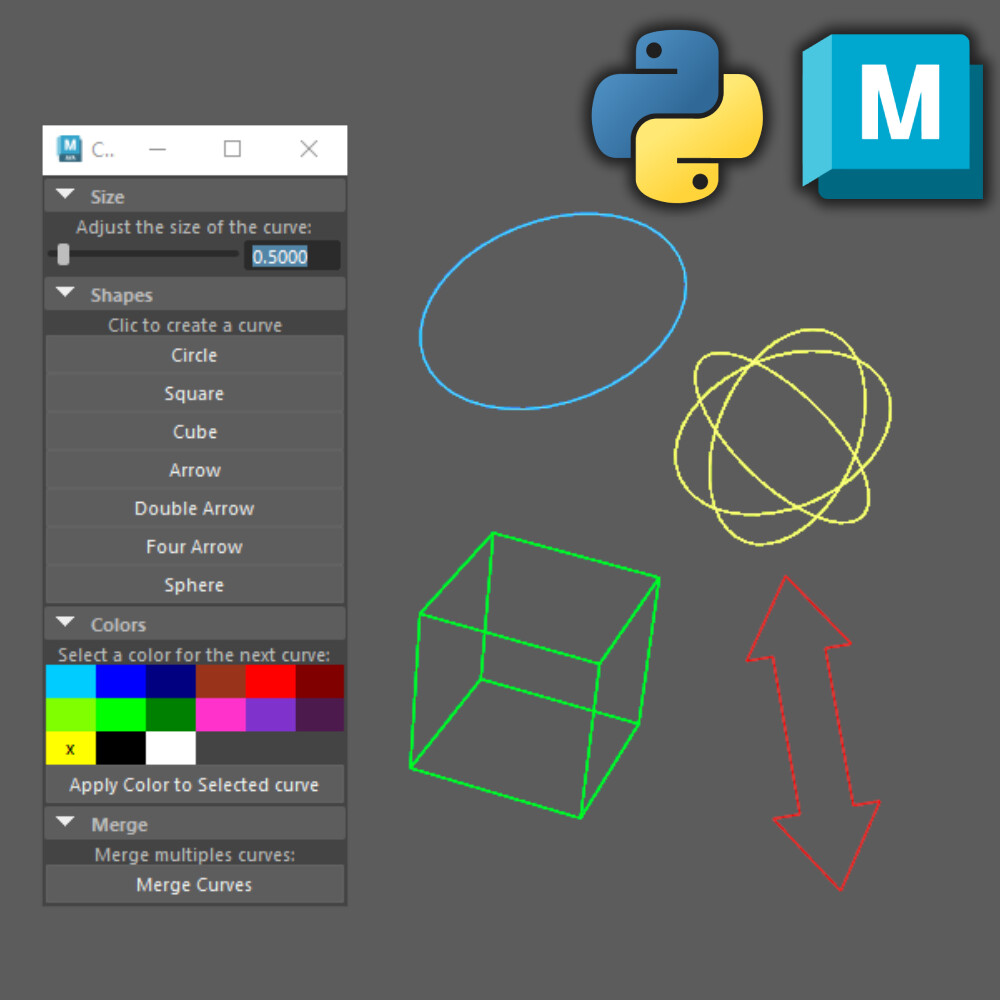 ArtStation - Maya Python Tool : Control cuves creator