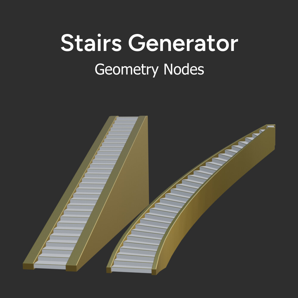 ArtStation - Stairs Generator - Blender Geometry Nodes & Addon