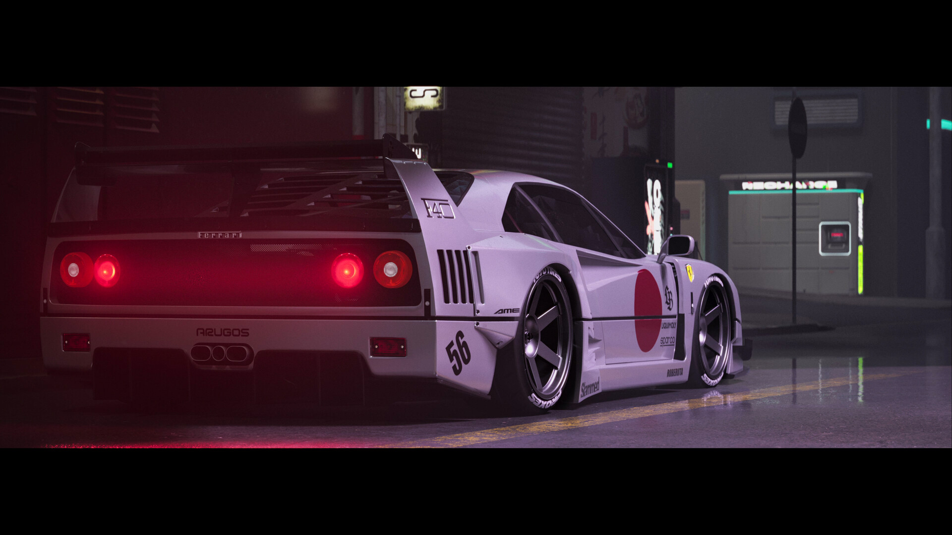 ArtStation - Ferrari F40 - Cyberpunk Theme
