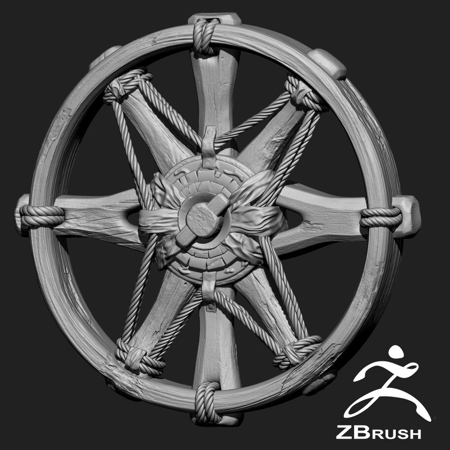 Deepash Roy - Weathered Maritime Wheel - Hand-Sculpted Nautical Prop