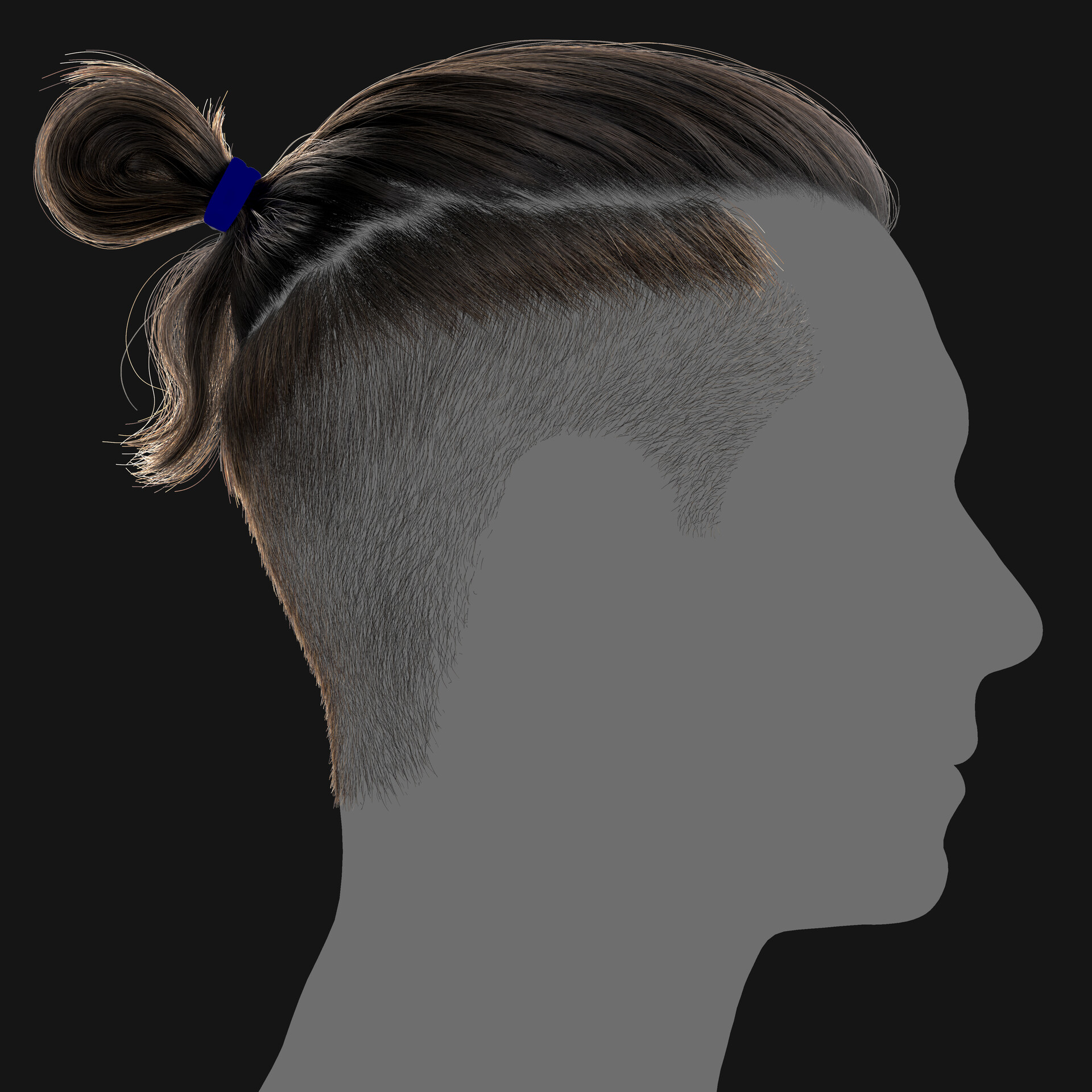 ArtStation - Unisex Top knot Hairstyle