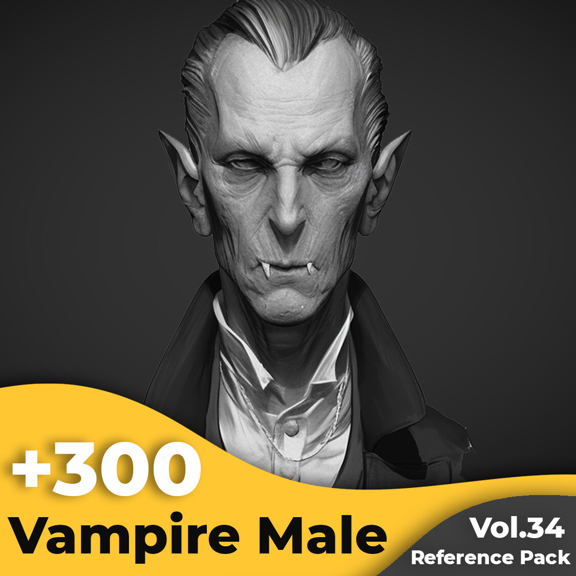 ArtStation - +300 Vampire Male Head Sculpt Reference Images(4k)