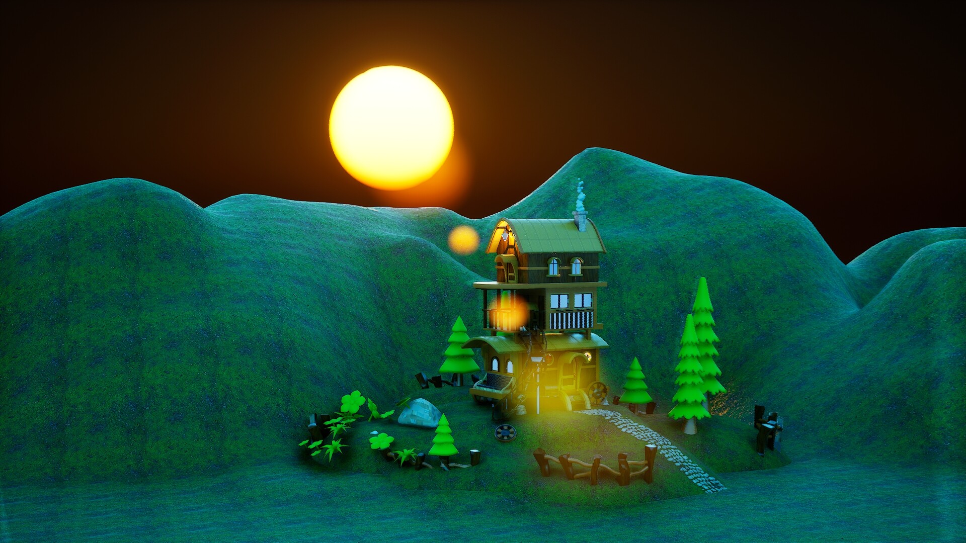 ArtStation - Stylized Wooden House - 3D Environment