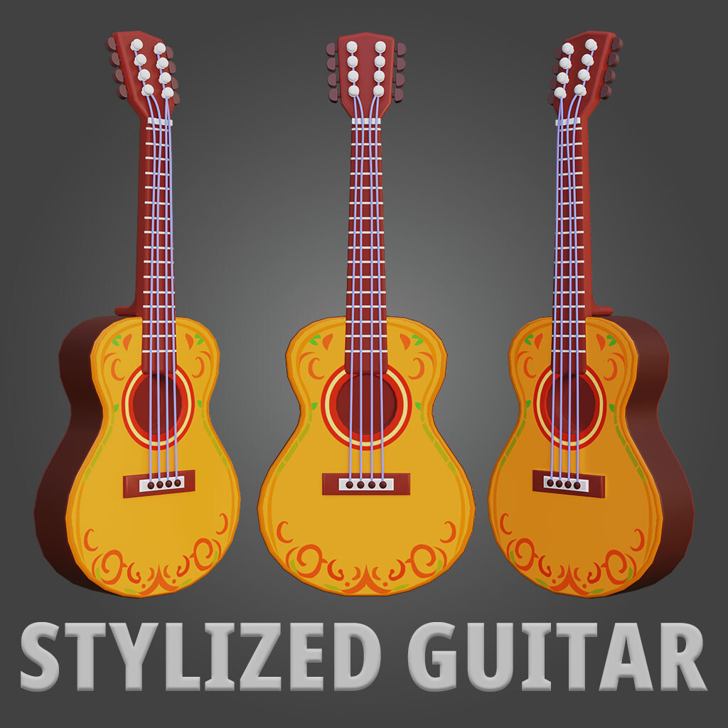 ArtStation - Stylized Cute Guitar