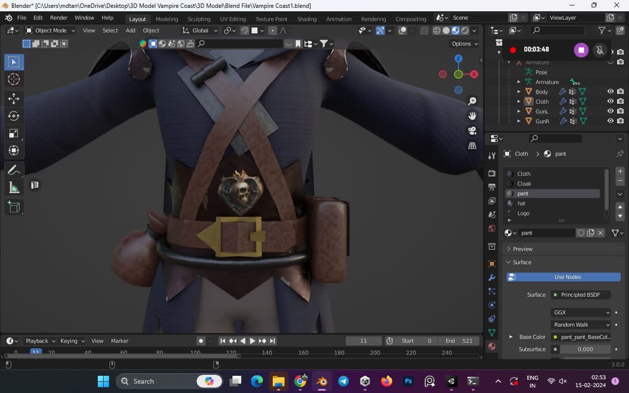 ArtStation - Vampire Pirate 3D Model ( for Vrchat)