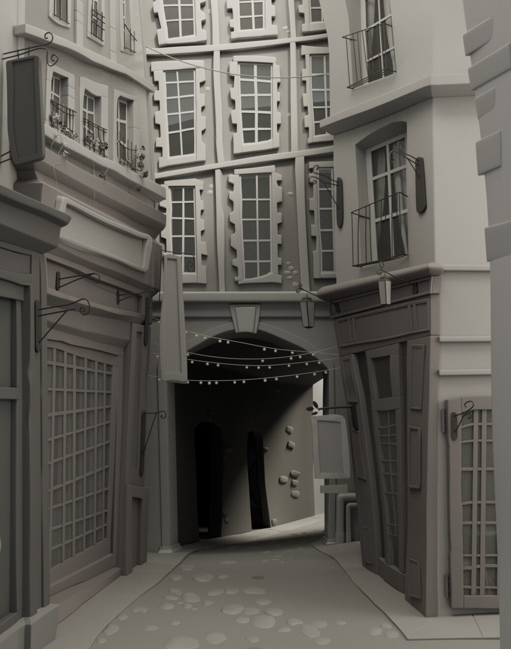 ArtStation - Stylized Street Scene