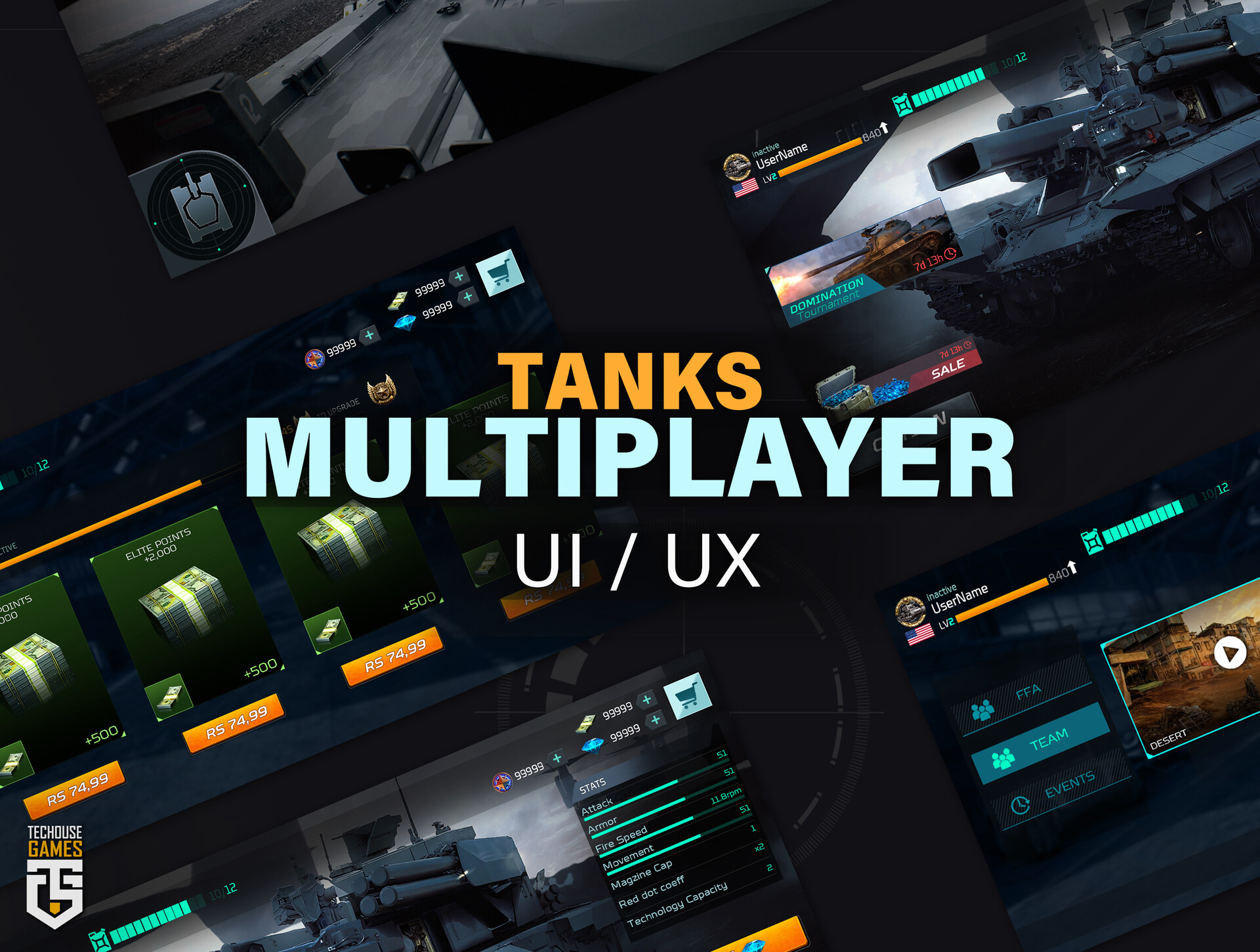 ArtStation - Tanks Multiplayer PVP Ui/Ux