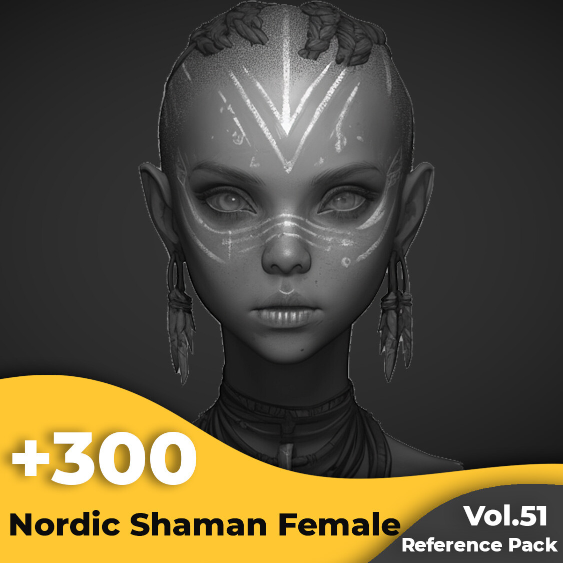 3D Head Sculpt References in 4K - Tika Art - +300 Nordic Shaman Female Head Sculpt Reference ...