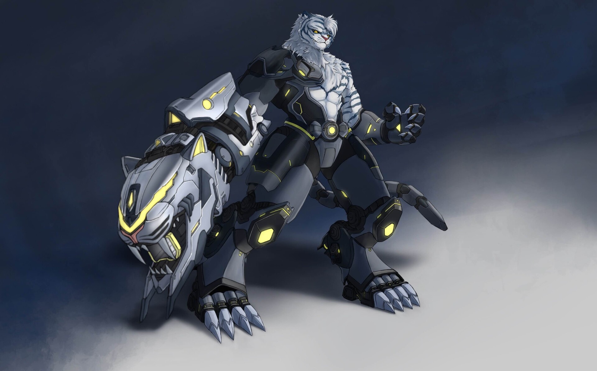 ArtStation - Half Mech White Tiger - Freymon