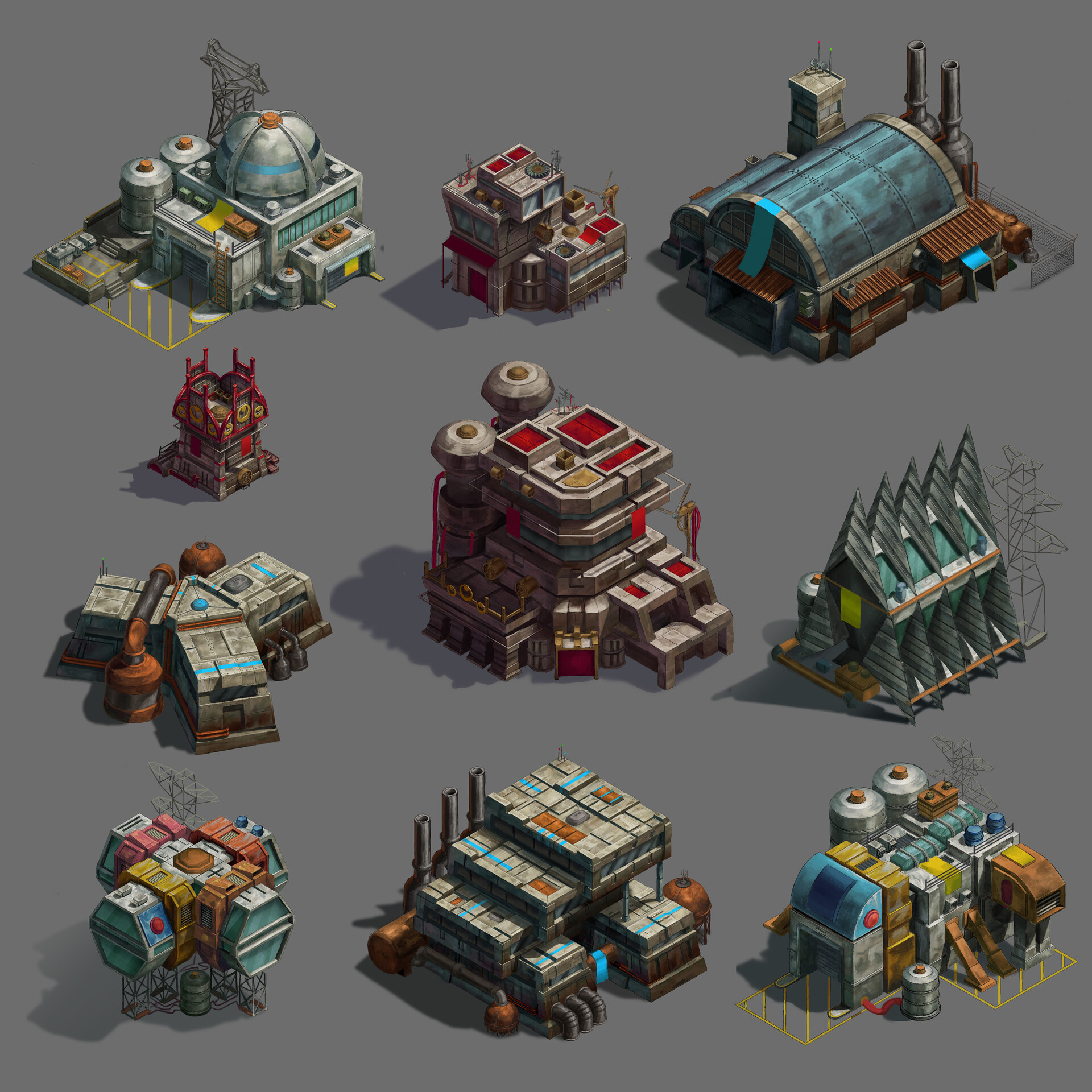 ArtStation - Tree nations isometric war game concept art project