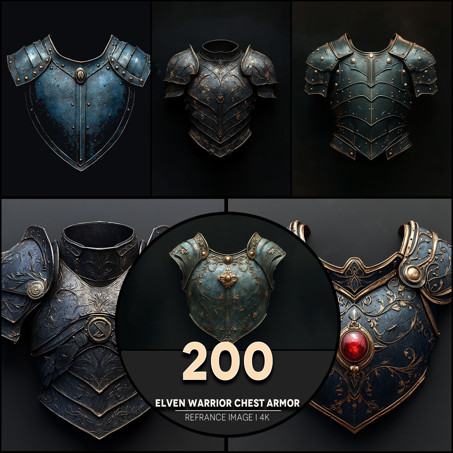 ArtStation - Elven Warrior Chest Armor 4K Reference/Concept Images
