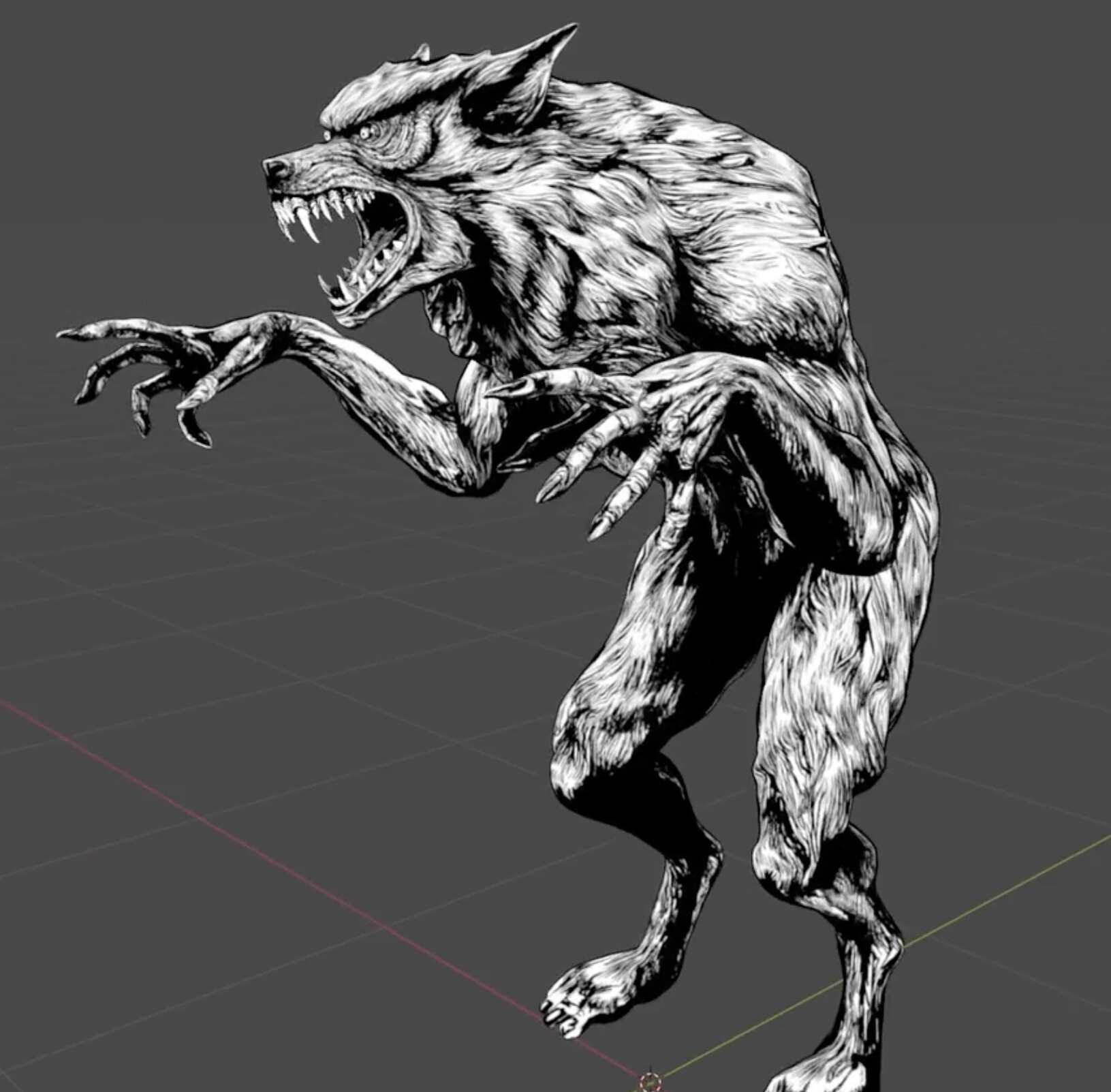ArtStation - Blender for Comics: Posable Werewolf.