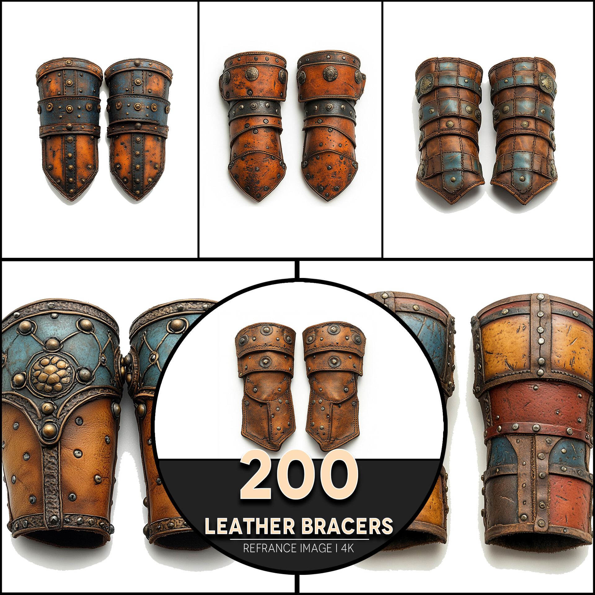Pixel Ref - Leather Bracers 4K Reference/Concept Images
