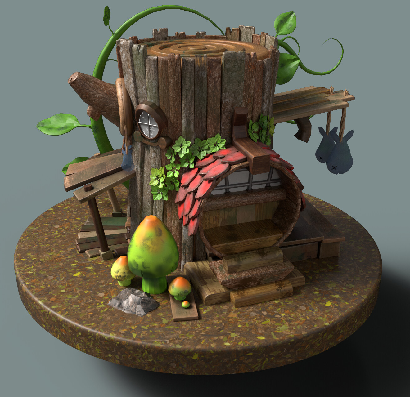 ArtStation - Oak Stumphouse