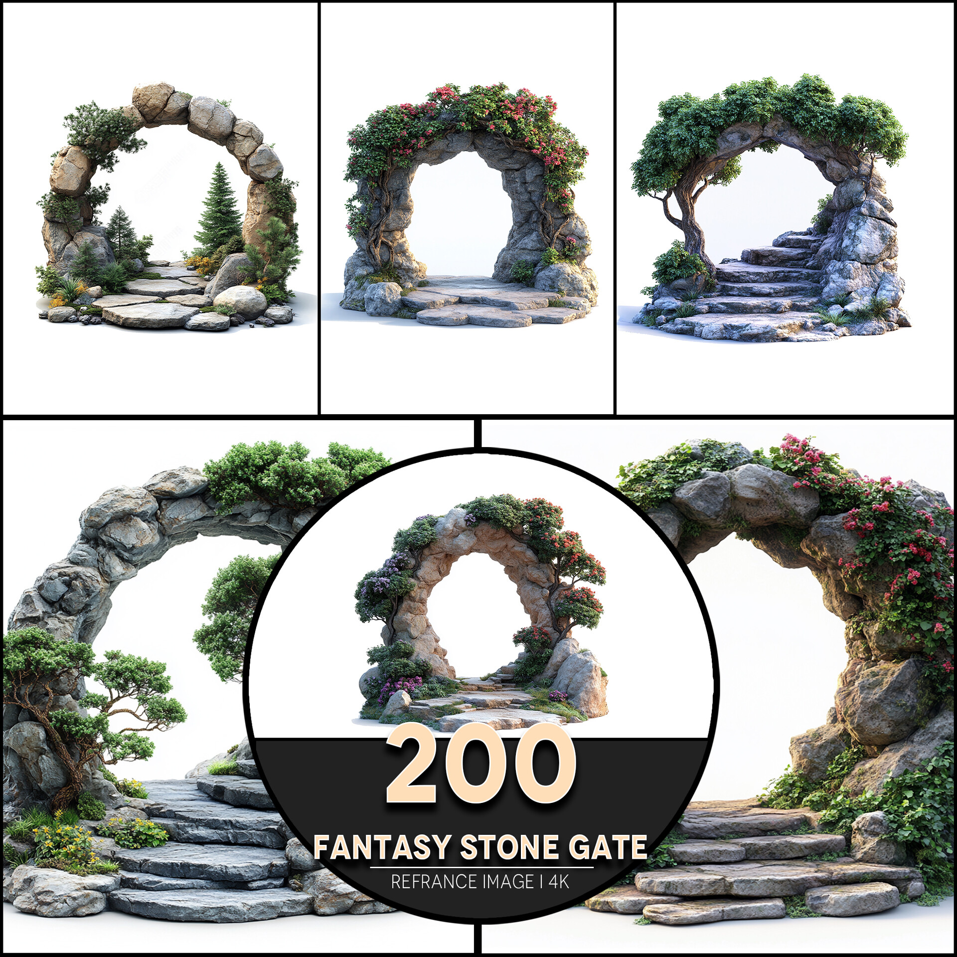 Pixel Ref - Fantasy Stone Gate 4K Reference/Concept Images