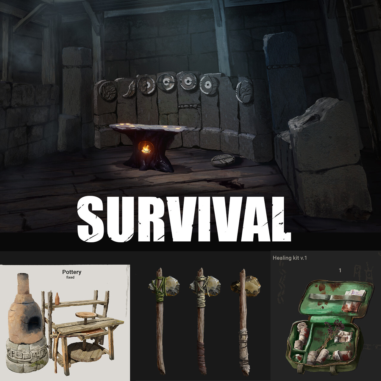 ArtStation - Survival: environments, props, gear, UI