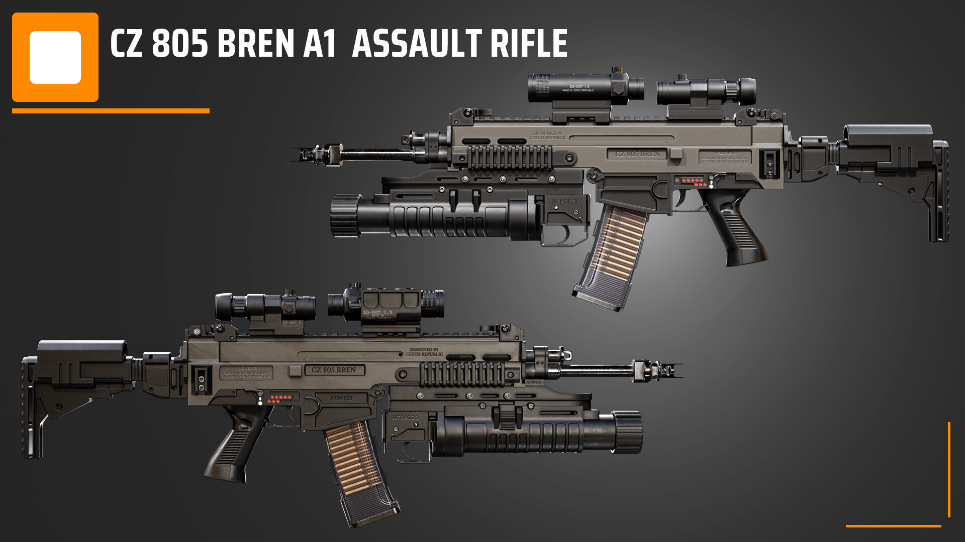 ArtStation - CZ 805 Bren A1 Assult Rifle https://www.artstation.com/a/36799729